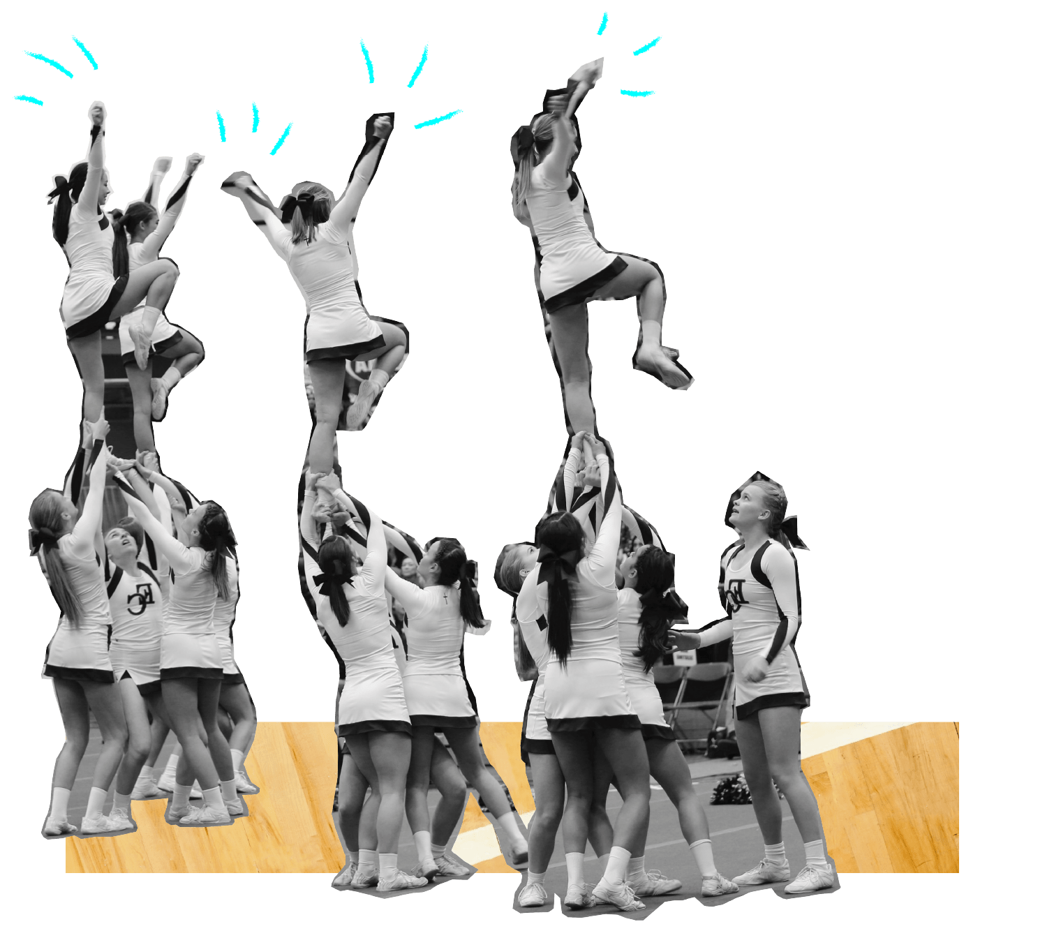 Cheer Pyramid Silhouette